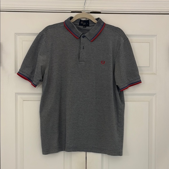 Fred Perry | Shirts | Fred Perry Gray And Red Polo Shirt Classic Style ...